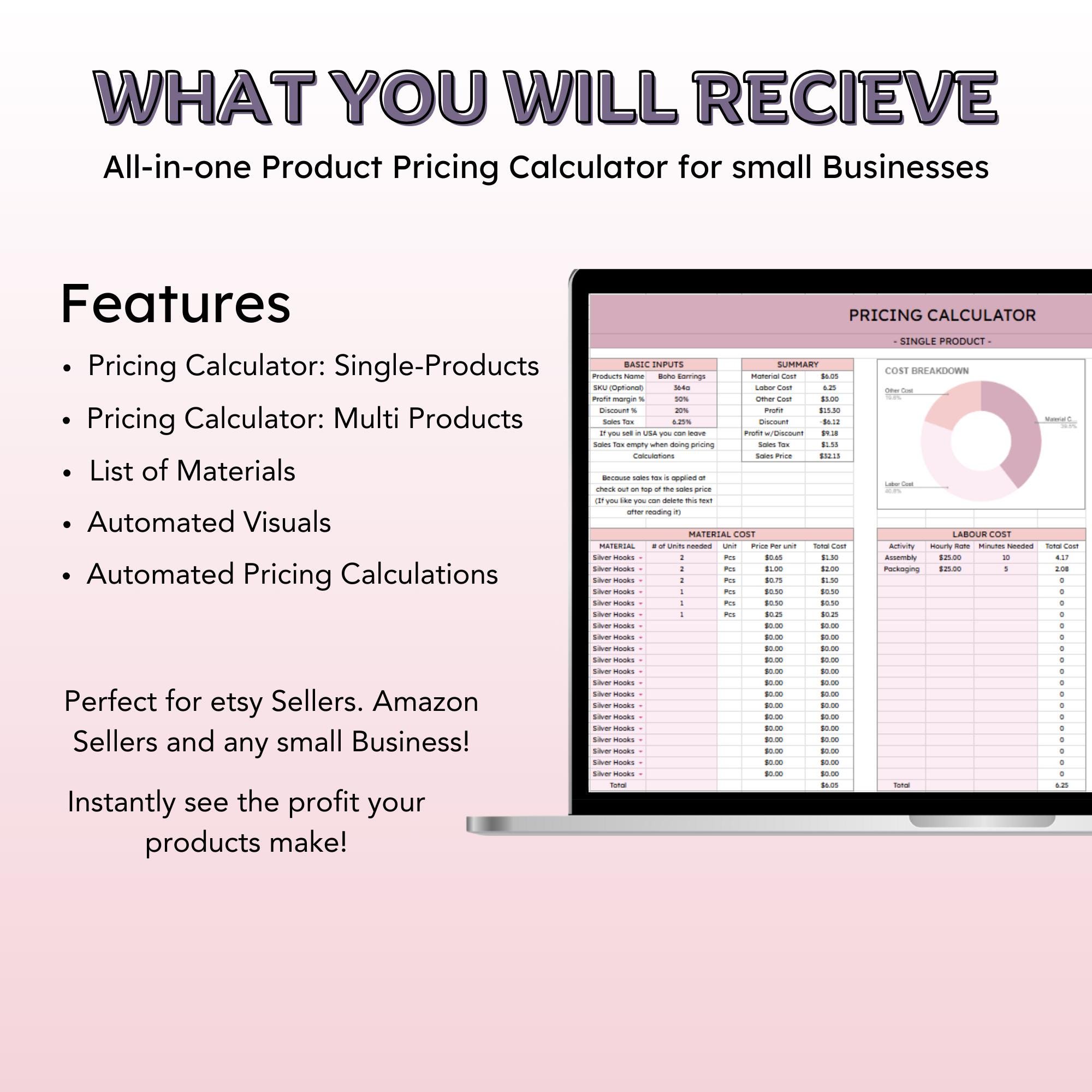 Small Business Pricing Calculator for Google Sheets | Product Cost ...