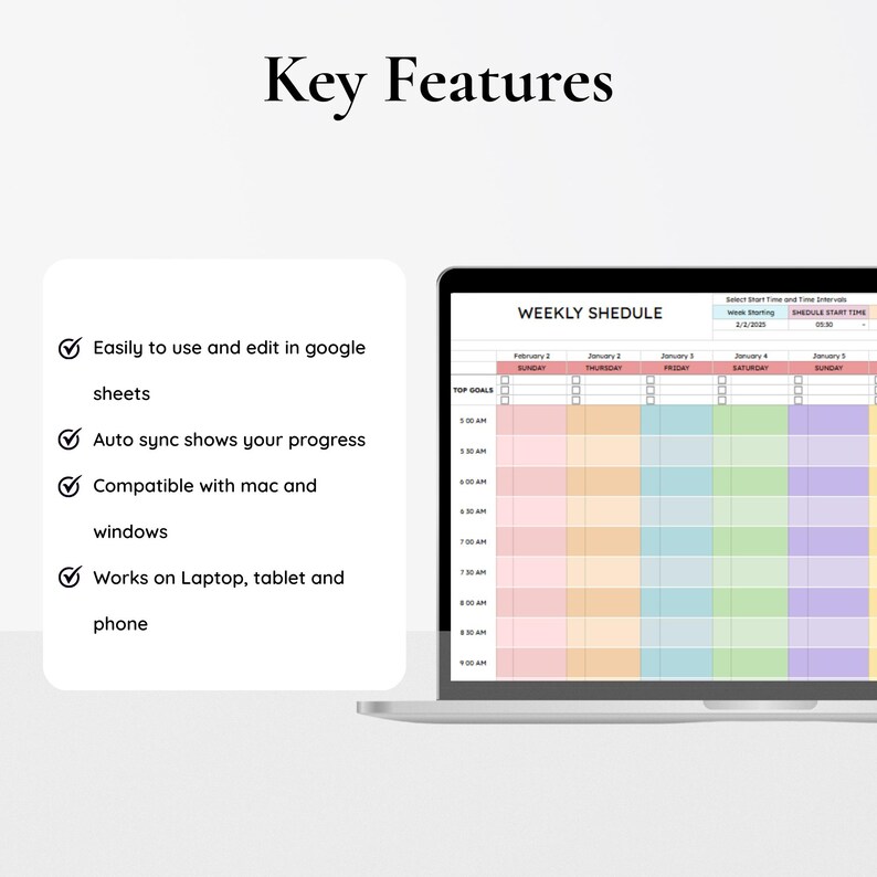 Editable Digital Planner: Google Sheets Weekly Agenda (PDF Download) - Etsy