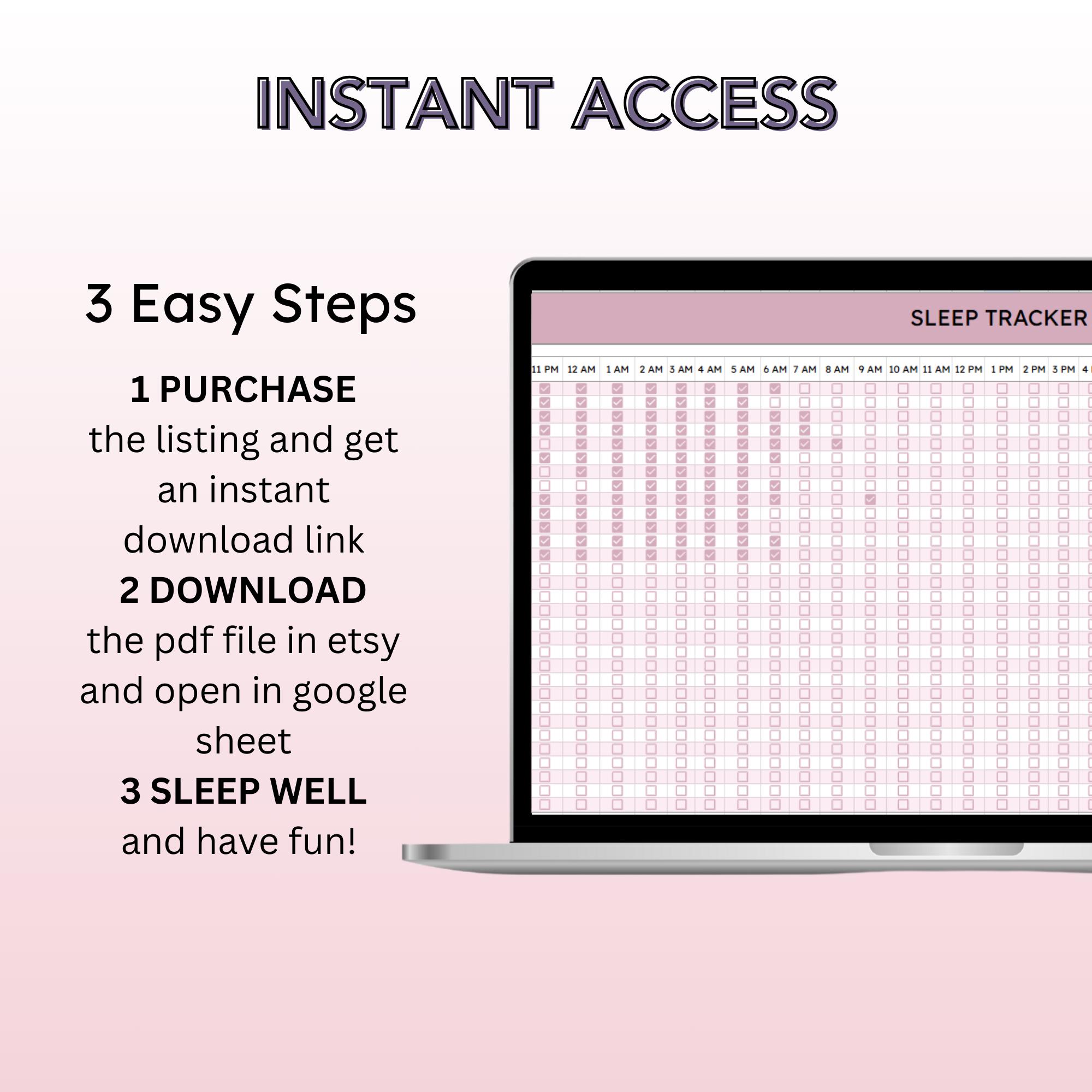 Sleep Tracker Printable Monthly, Daily Sleep Journal PDF Sleep Quality ...