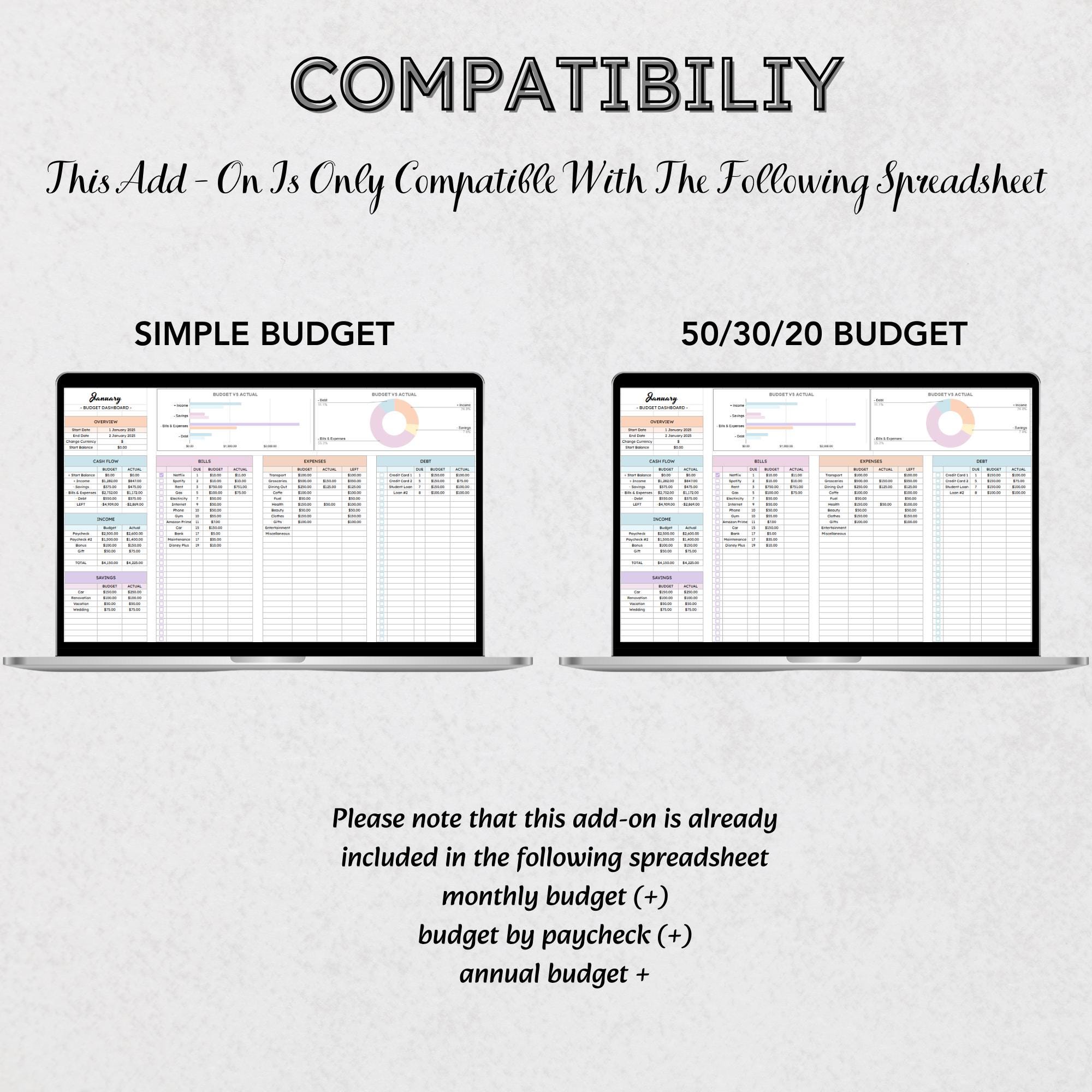 Monthly Bill Tracker Spreadsheet for Google Sheets | Bill Payment ...