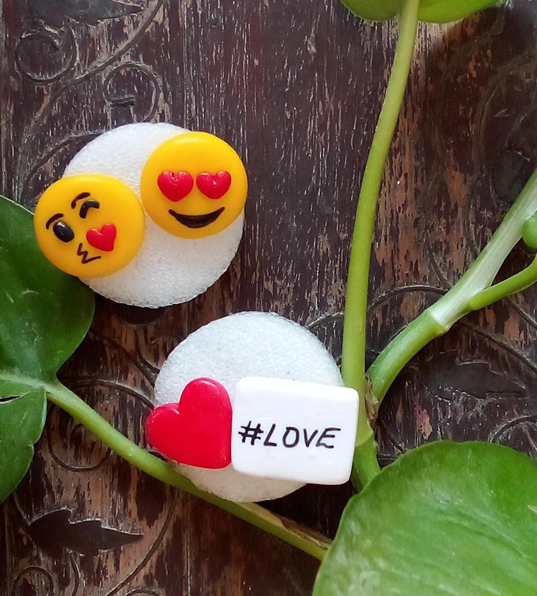 4 Minimal Love Emoticon Earring Studs, Trendy Polymer Clay Earring for ...