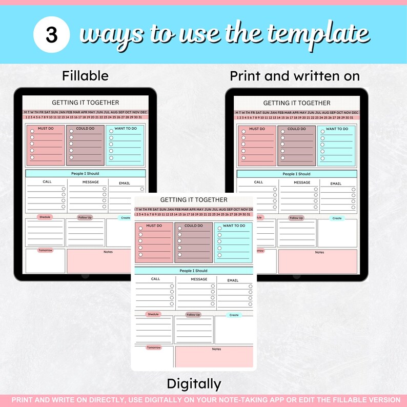 Editable Brain Dump Planner Bundle | ADHD Organizer, To-do List ...