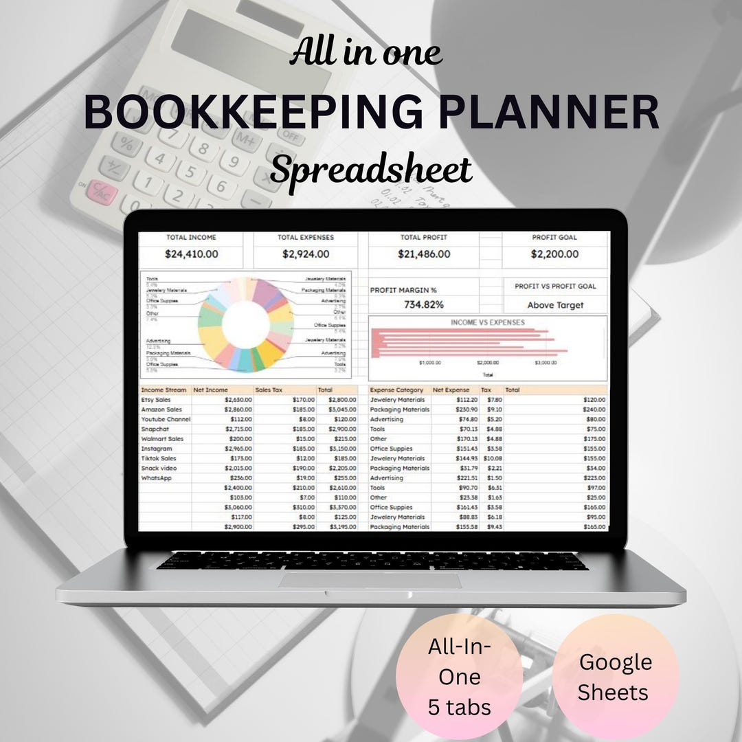 Small Business Accounting Spreadsheet | Excel Bookkeeping Template ...