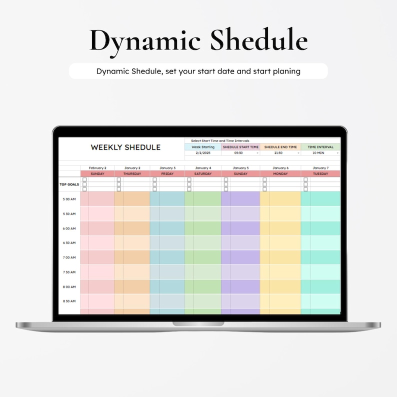 Editable Digital Planner: Google Sheets Weekly Agenda (PDF Download) - Etsy