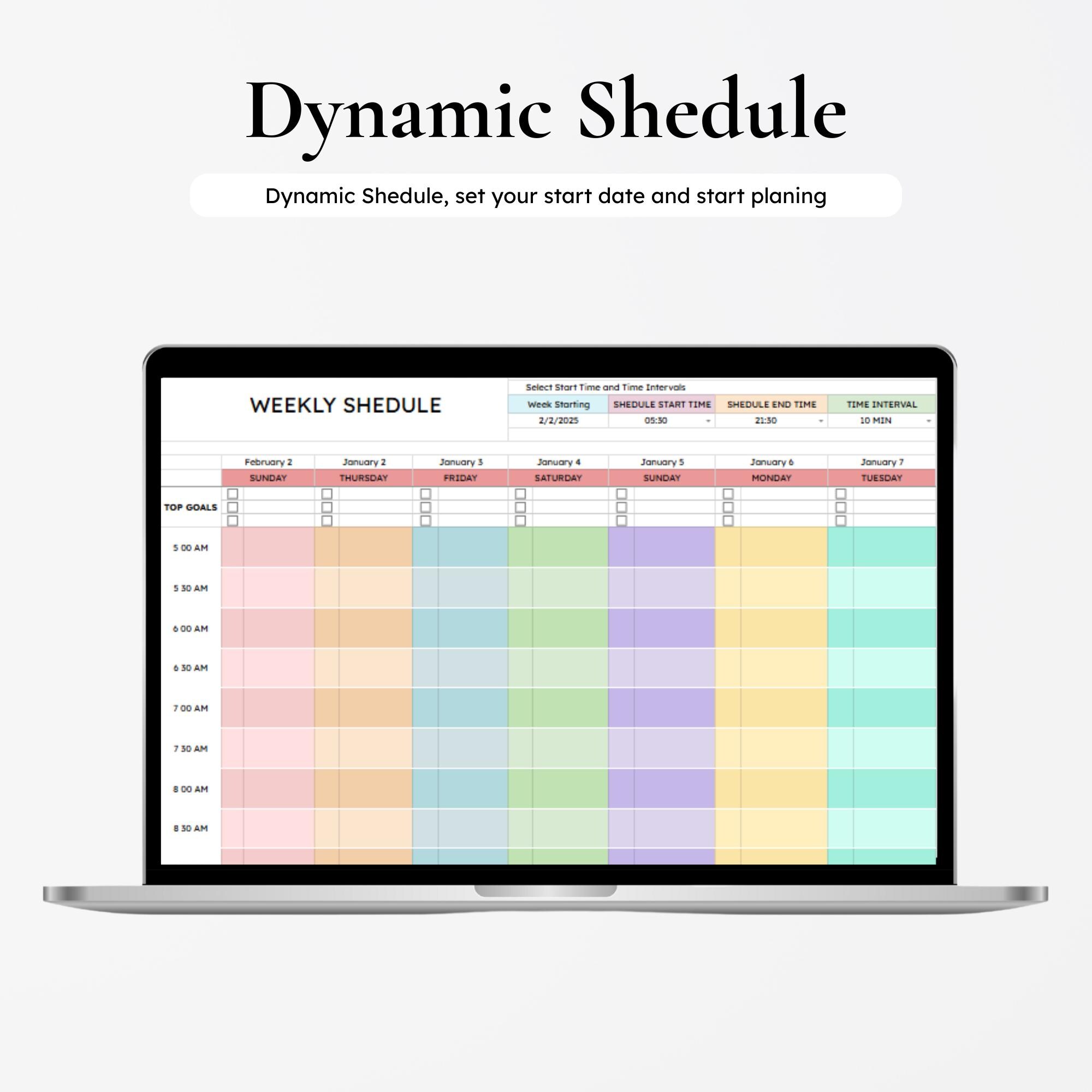 Editable Digital Planner: Google Sheets Weekly Agenda (PDF Download) - Etsy