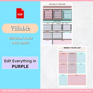 Editable Brain Dump Planner Bundle | ADHD Organizer, To-do List ...