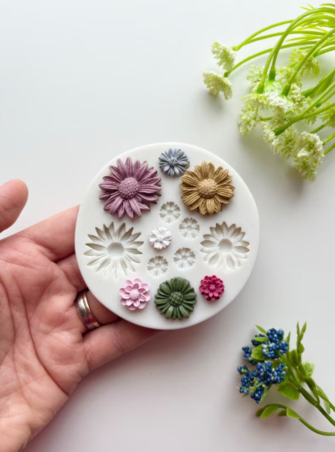 13 Flower Polymer Clay Moulds for Jewelry Making flower Polymer Clay ...