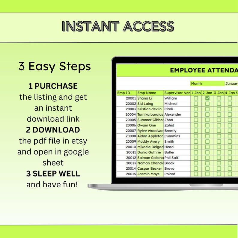 Employee Attendance Tracker & Dashboard, Google Sheets Template ...