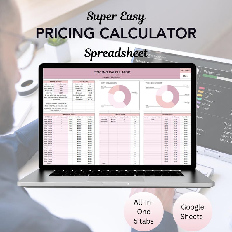 Pricing Calculator Spreadsheet, Price Handmade Products Google Sheet ...
