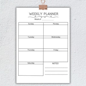 Minimalist Weekly Planner Printable Minimalist Weekly - Etsy