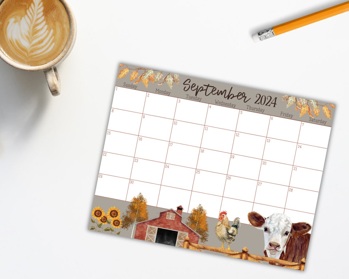 EDITABLE September 2024 Calendar Printable, Back to School 2024 ...