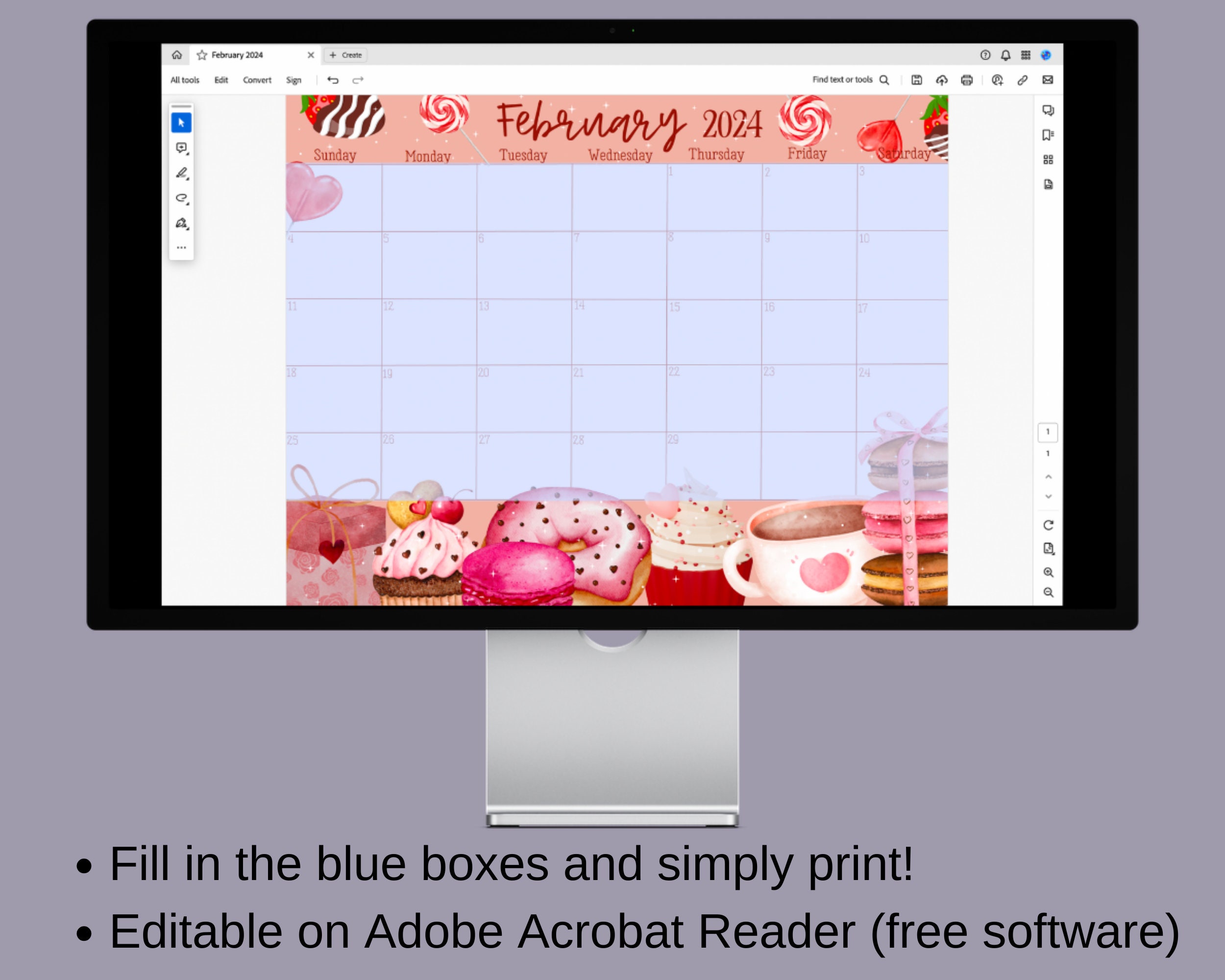 EDITABLE February 2024 Calendar Printable, 2024 February Planner ...