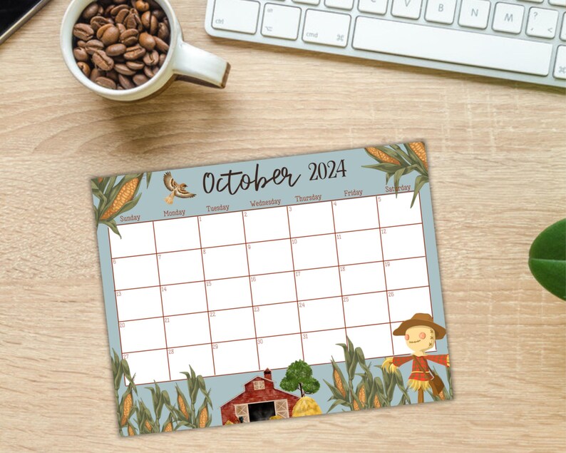 EDITABLE October 2024 Calendar Printable, Halloween 2024, October 2024 ...