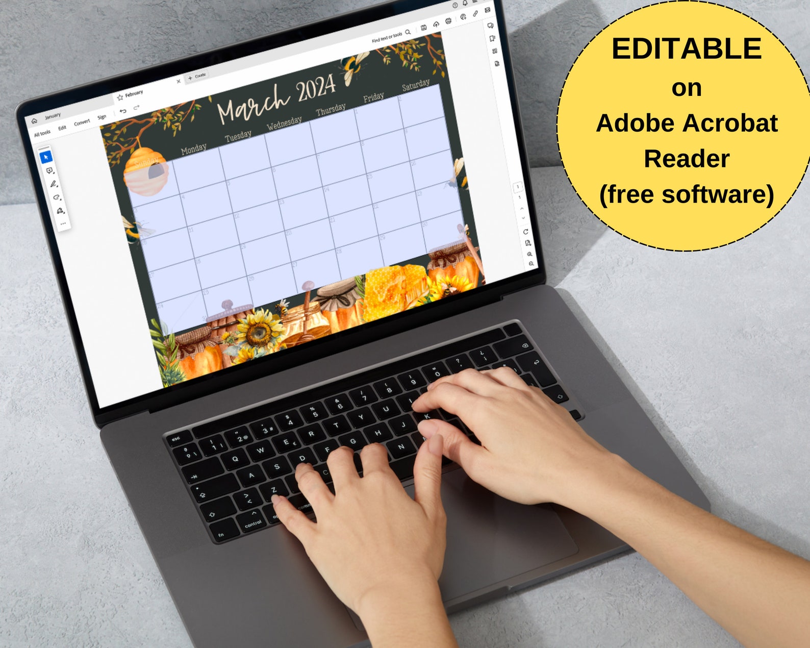 EDITABLE March 2024 Calendar Printable, 2024 March Monthly Planner ...