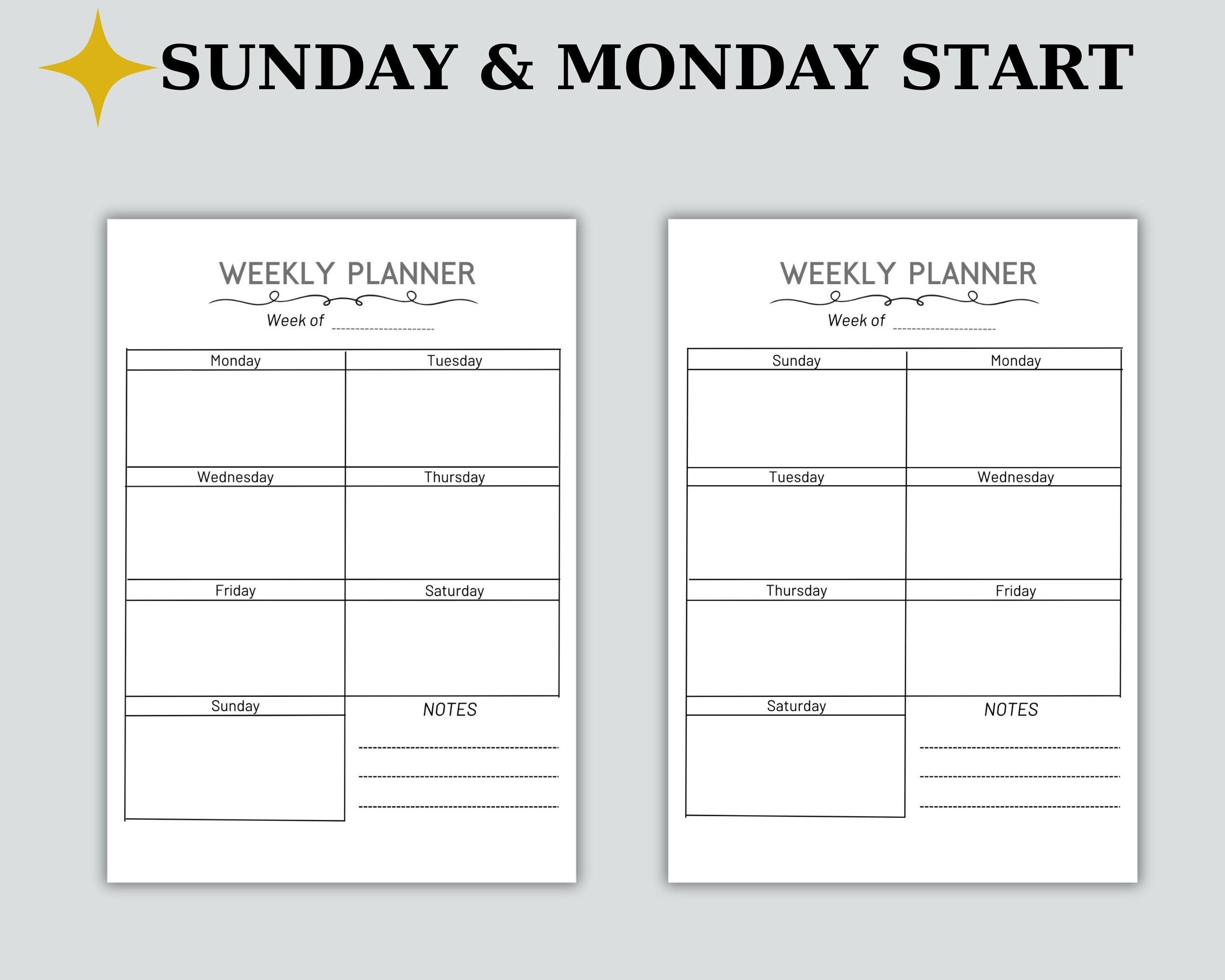 Minimalist Weekly Planner Printable Minimalist Weekly - Etsy