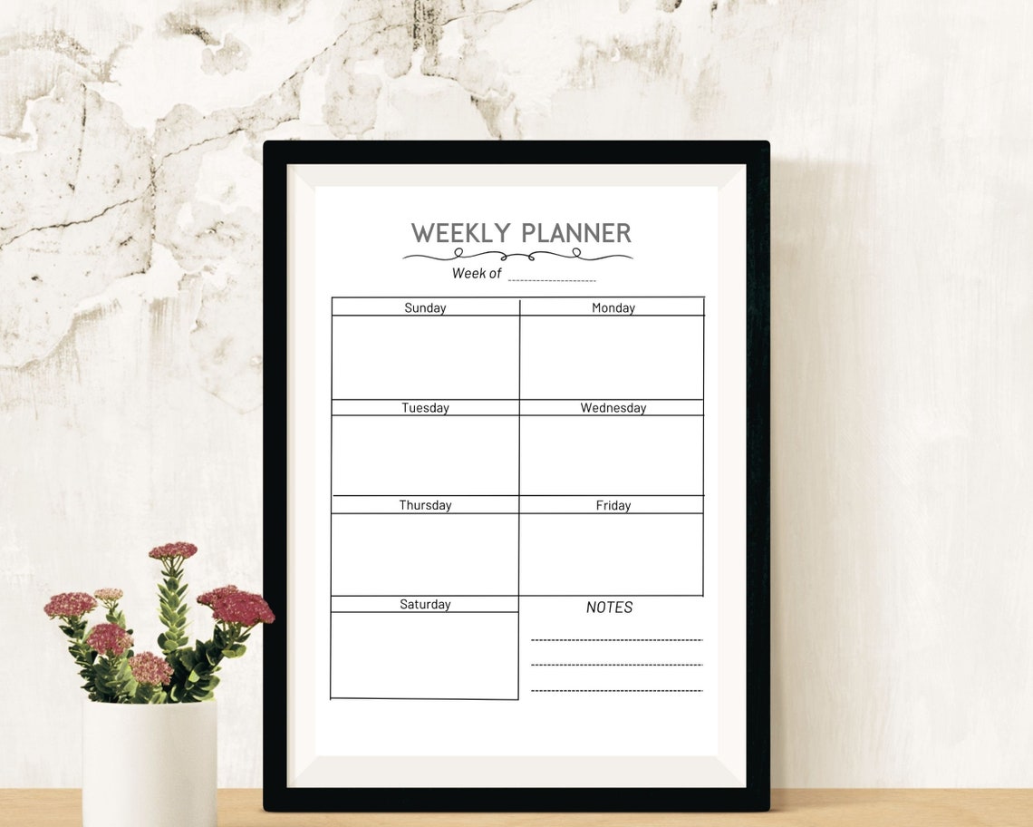 Minimalist Weekly Planner Printable Minimalist Weekly - Etsy