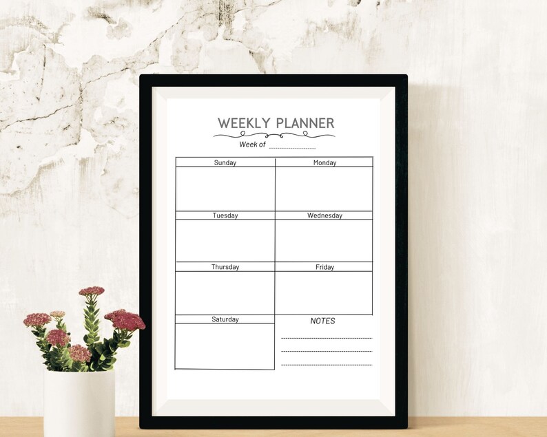 Minimalist Weekly Planner Printable Minimalist Weekly - Etsy