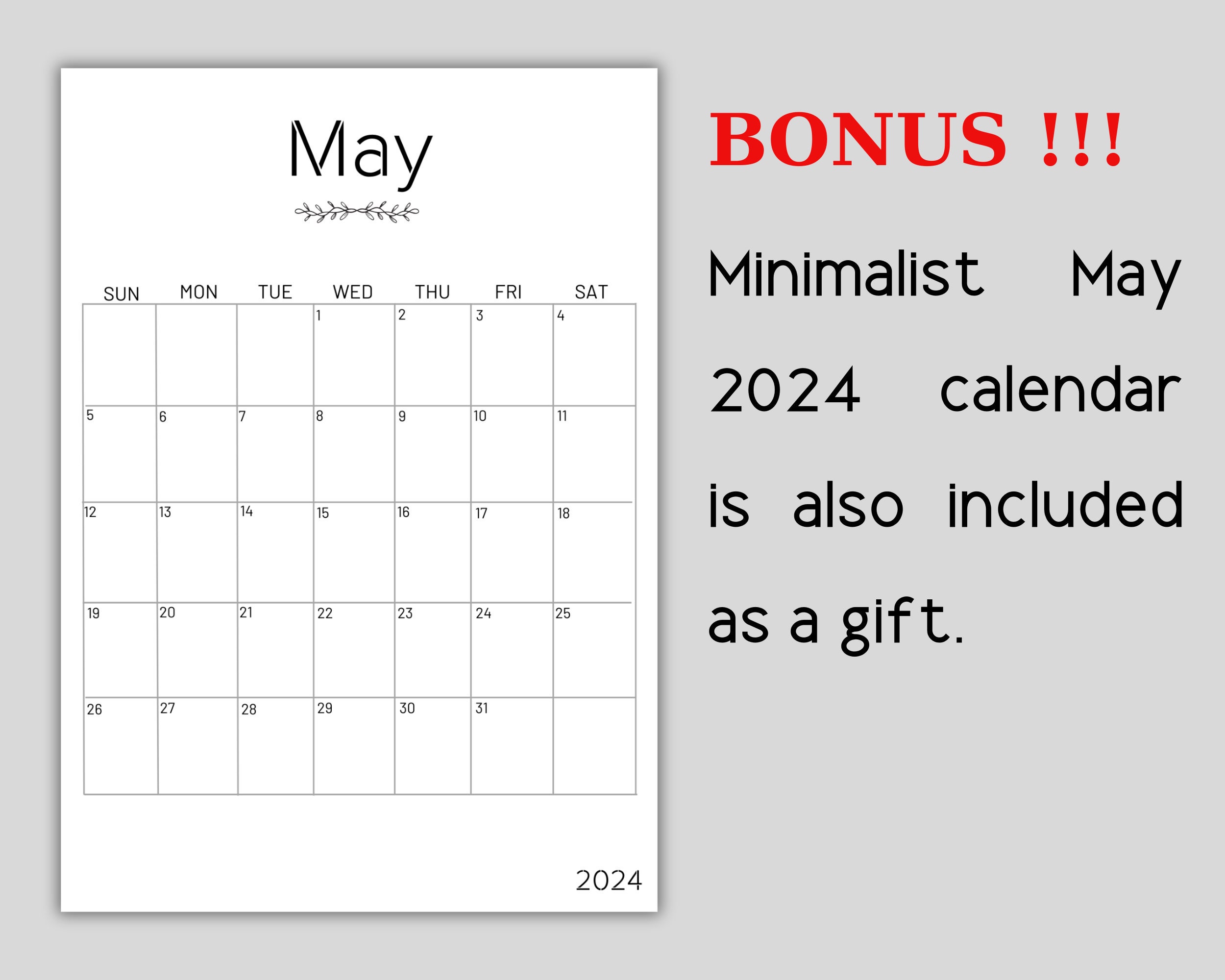 EDITABLE May 2024 Calendar Printable, 2024 May Monthly Planner, Happy ...