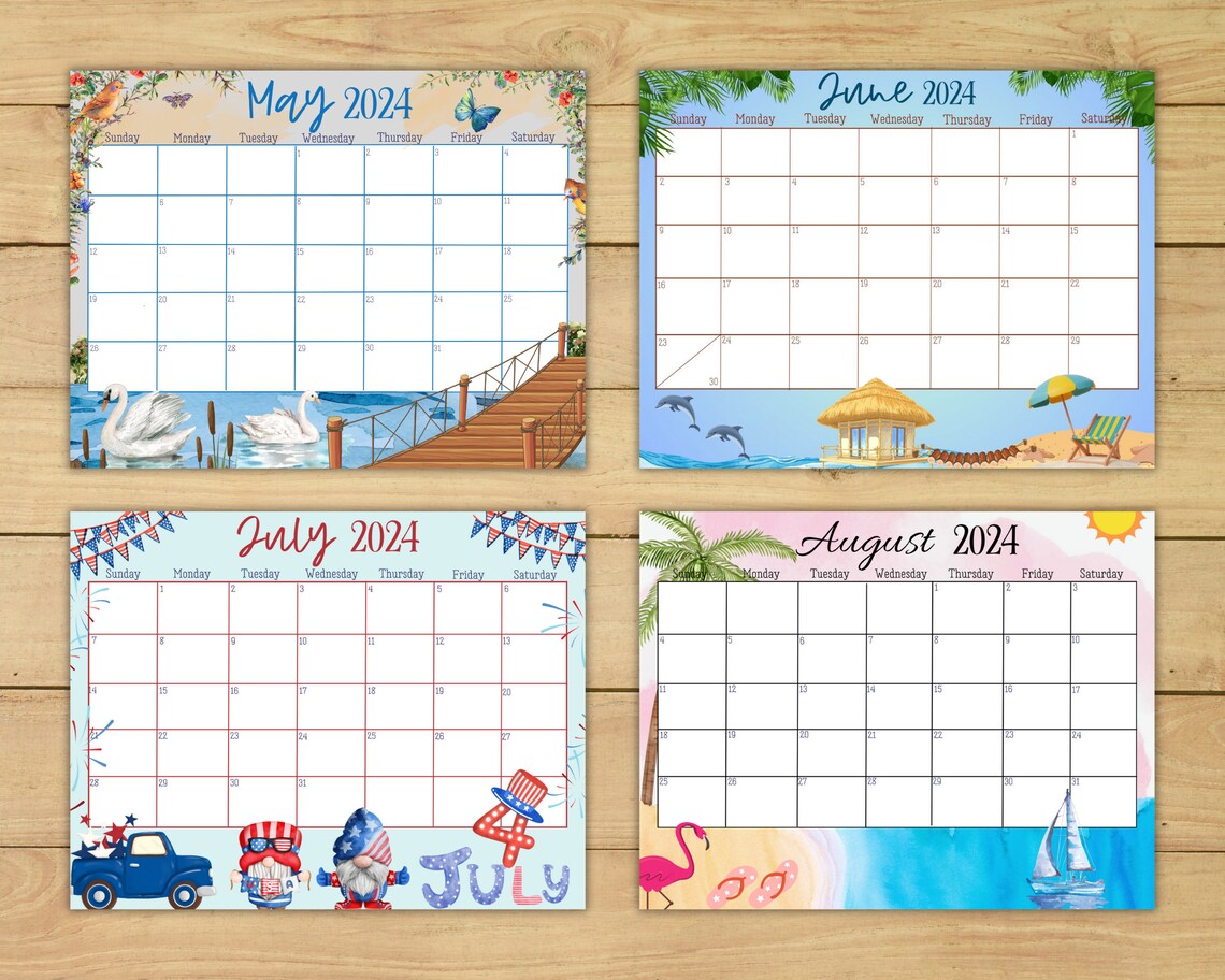 EDITABLE Monthly Calendar 2024 BUNDLE, Editable Printable Fillable ...
