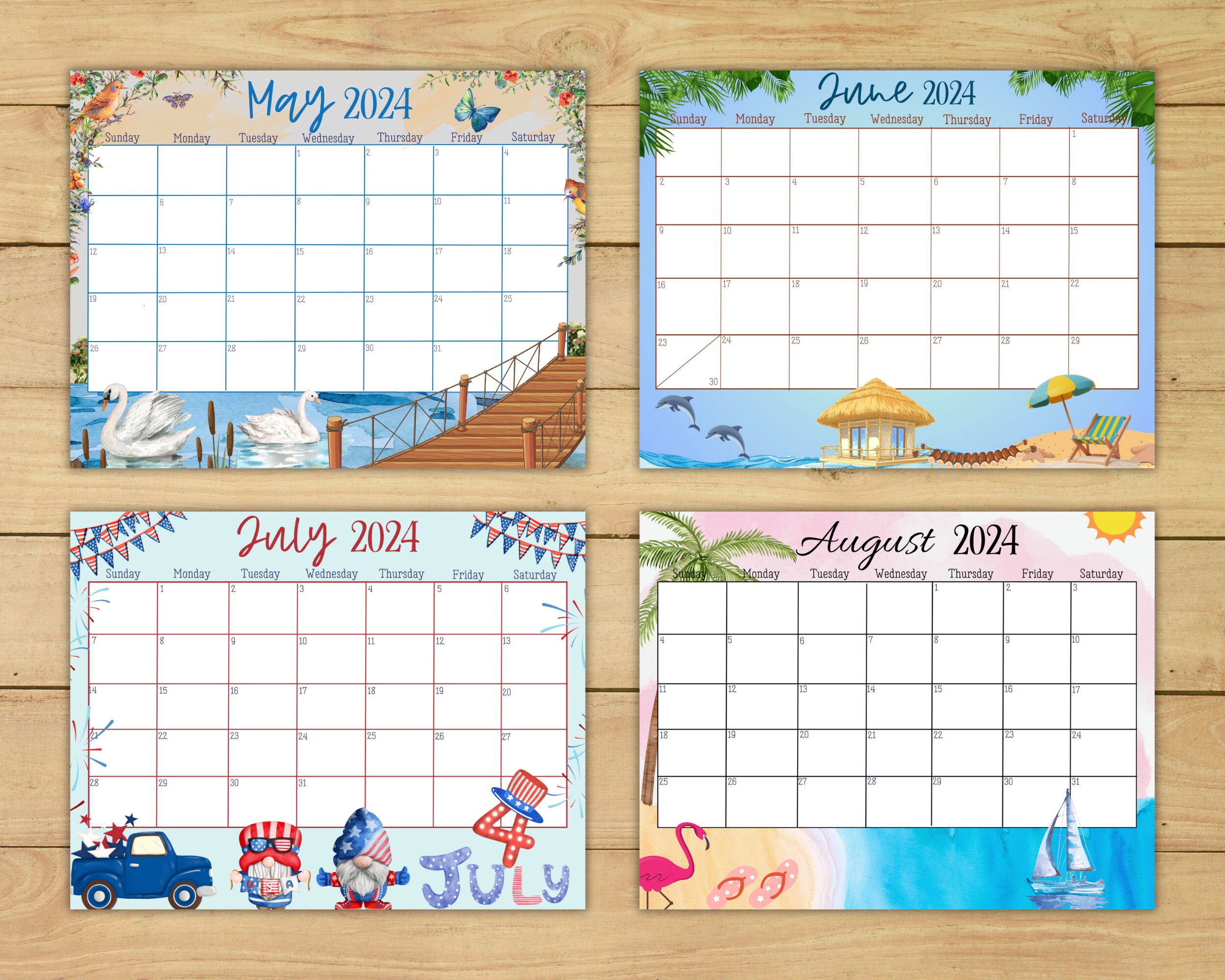 EDITABLE Monthly Calendar 2024 BUNDLE, Editable Printable Fillable ...