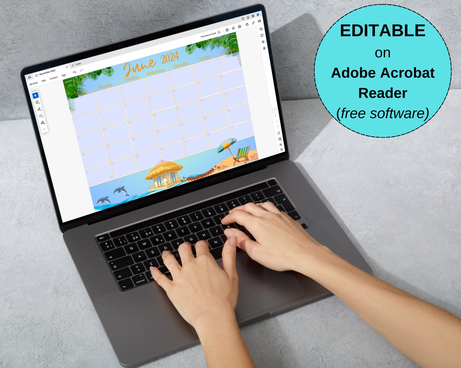 EDITABLE June 2024 Calendar Printable, 2024 June Monthly Planner, 2024 ...