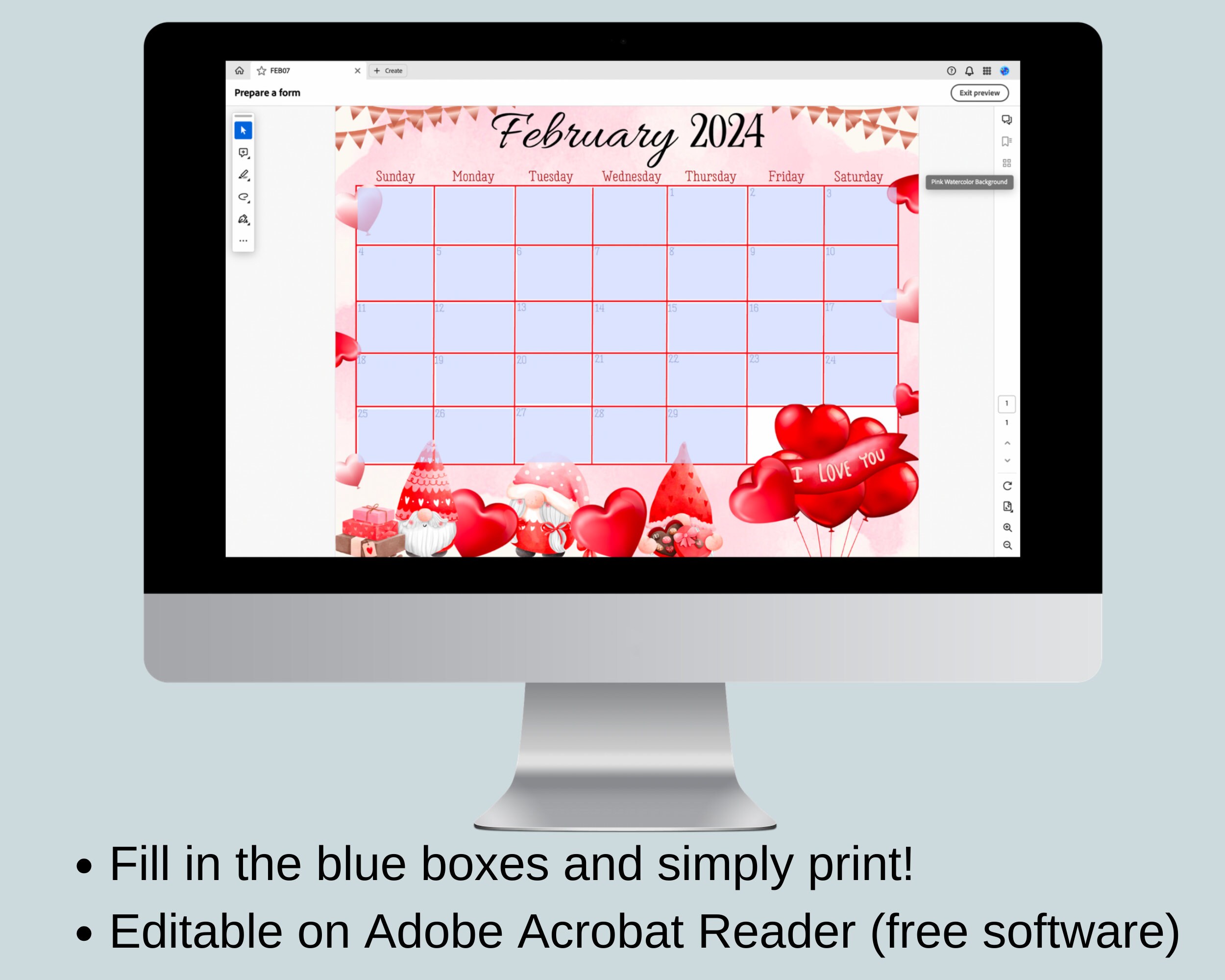 EDITABLE February 2024 Calendar Printable, 2024 February Planner ...