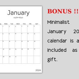 EDITABLE January 2024 Calendar vertical / Portrait, 2024 January ...