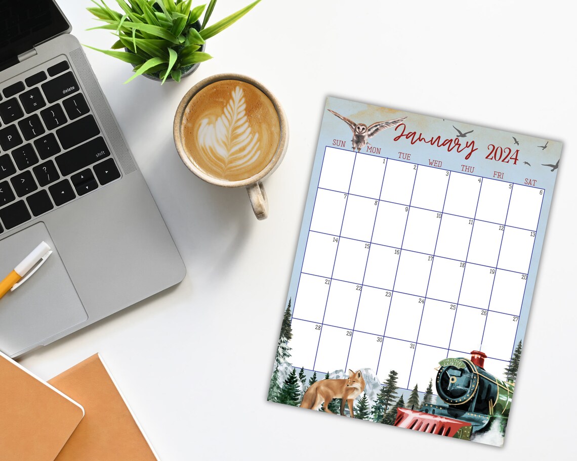 EDITABLE January 2024 Calendar vertical / Portrait, 2024 January ...