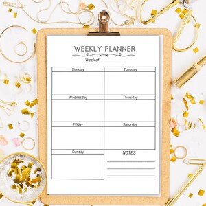 Minimalist Weekly Planner Printable Minimalist Weekly - Etsy