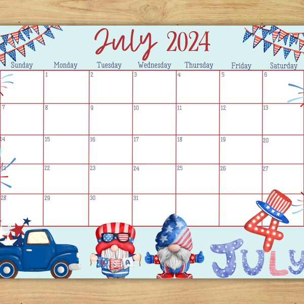 July 2024 Calendar - Etsy