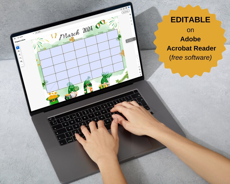 EDITABLE March 2024 Calendar Printable, 2024 March Planner, Happy Saint ...