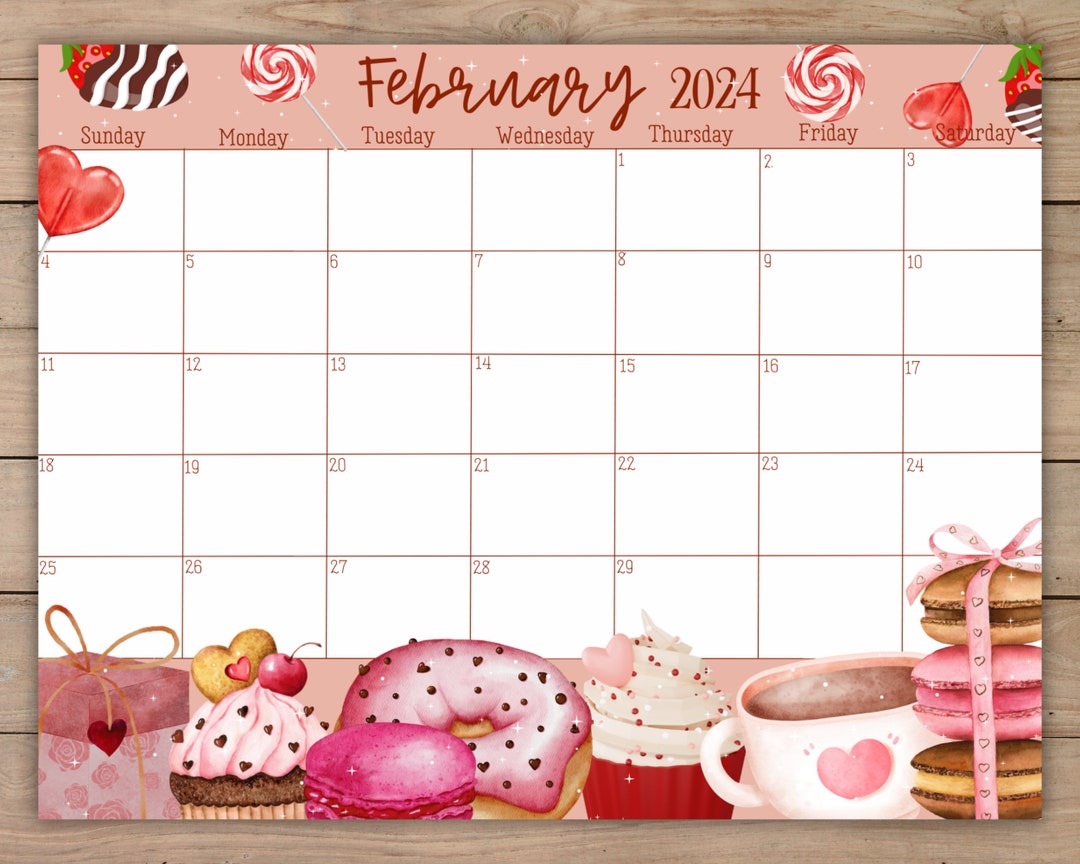EDITABLE February 2024 Calendar Printable, 2024 February Planner ...