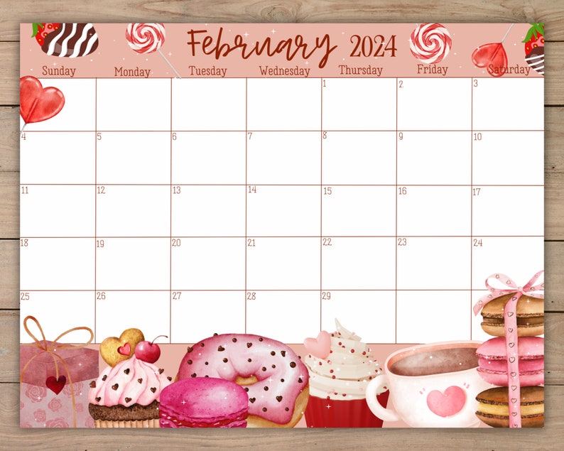 EDITABLE February 2024 Calendar Printable, 2024 February Planner ...