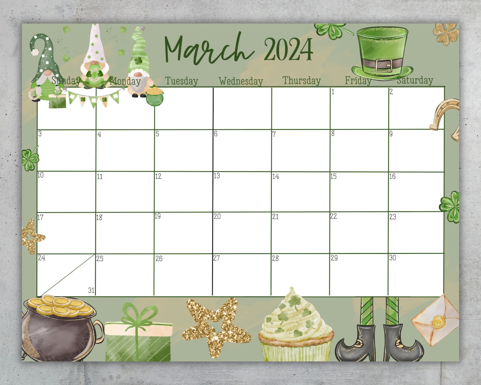 EDITABLE March 2024 Calendar Printable, 2024 March Monthly Planner ...