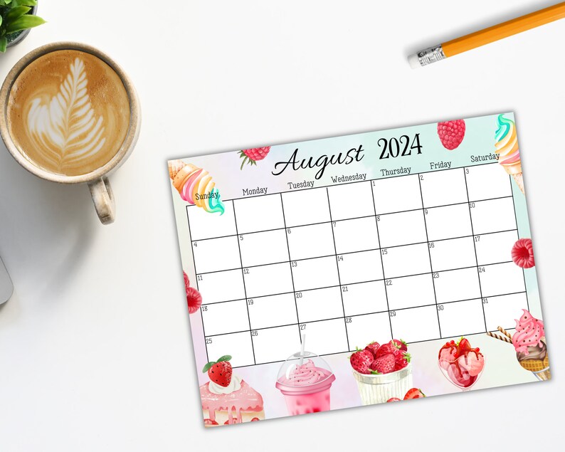EDITABLE August 2024 Calendar Printable, 2024 August Monthly Planner ...