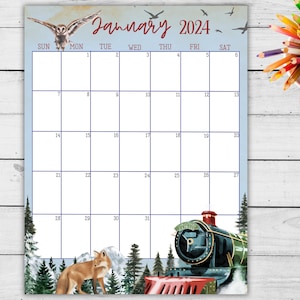 EDITABLE January 2024 Calendar vertical / Portrait, 2024 January ...