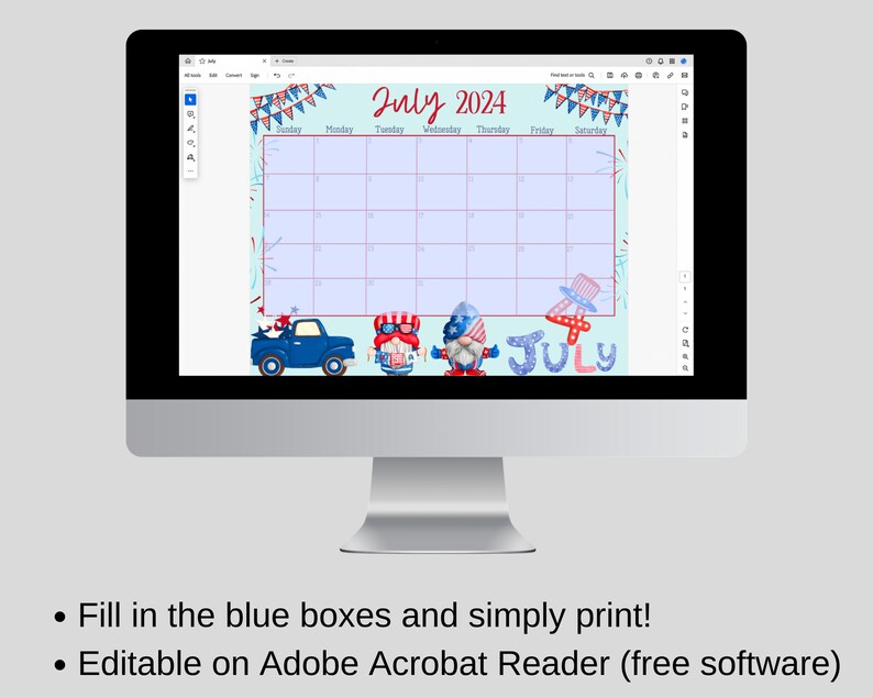 EDITABLE July 2024 Calendar Printable, 2024 July Monthly Planner ...