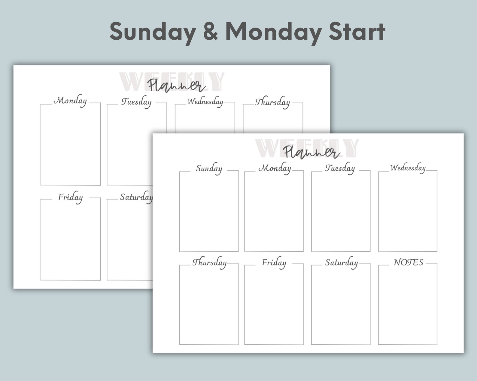 Minimalist Printable Weekly Planner Minimalist Week at a - Etsy