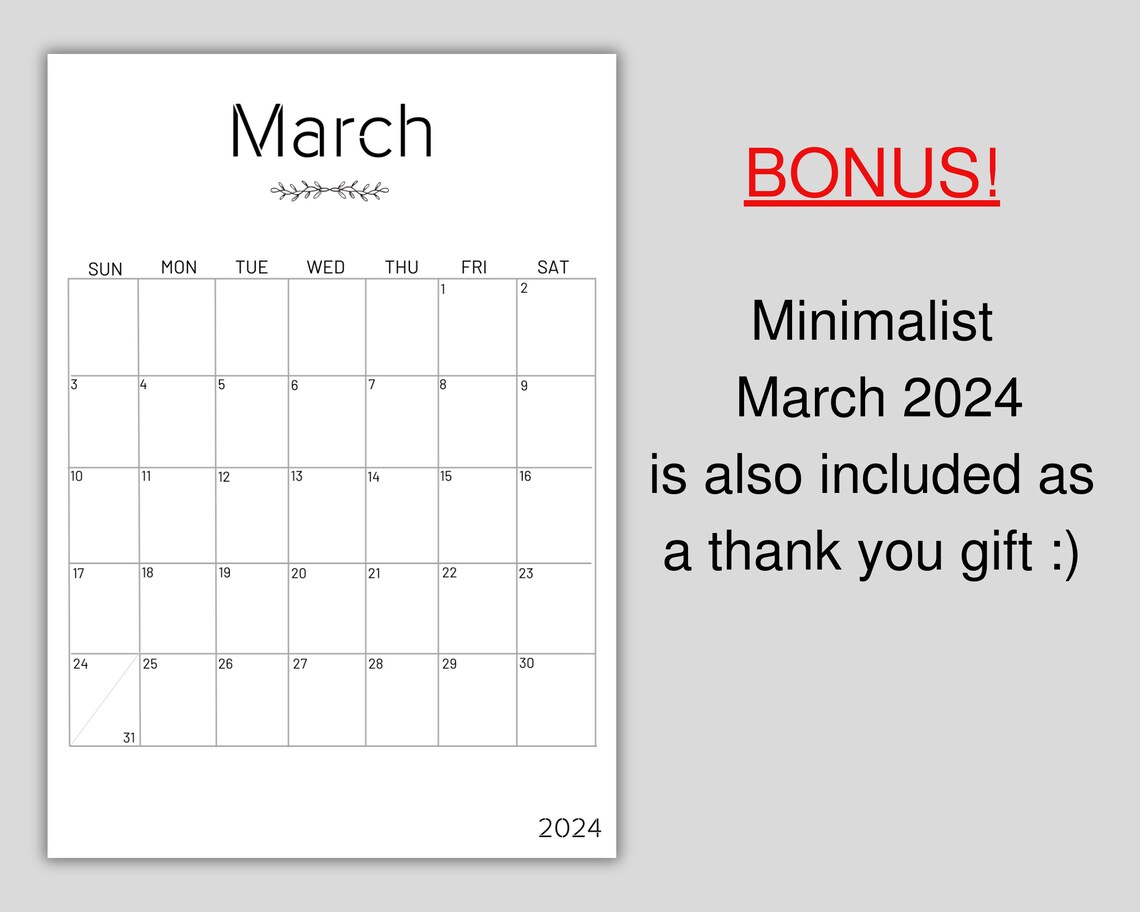 EDITABLE March 2024 Calendar Printable, 2024 March Planner, Happy Saint ...