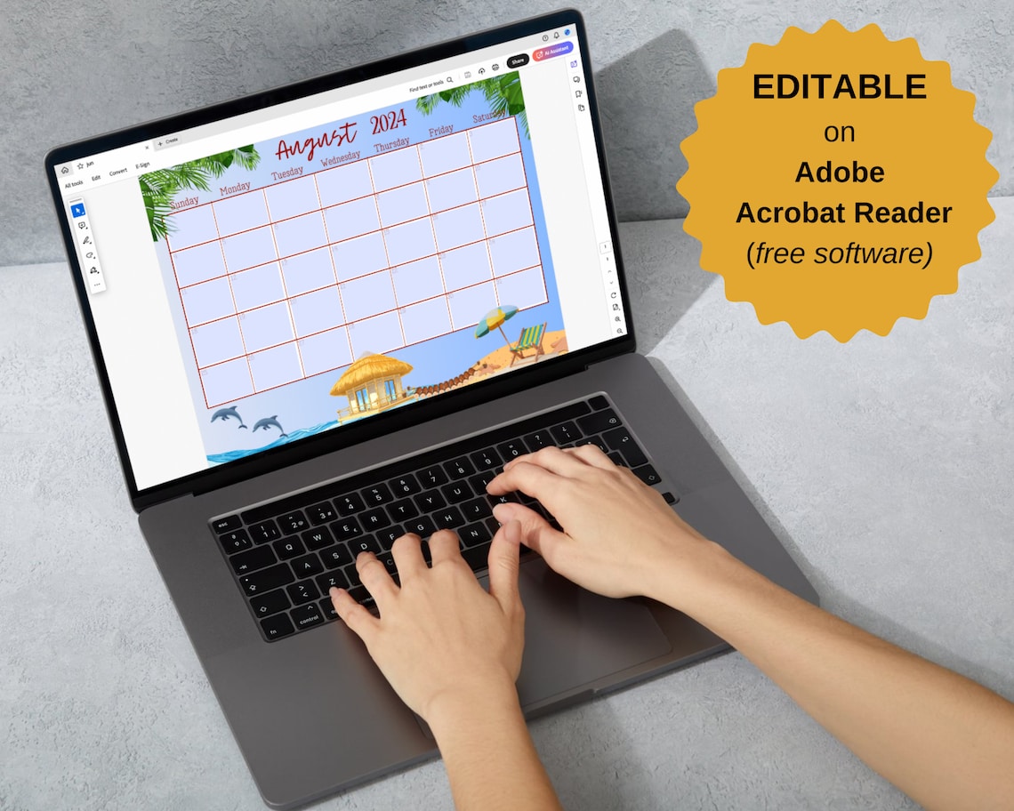 EDITABLE August 2024 Calendar Printable, 2024 August Monthly Planner ...