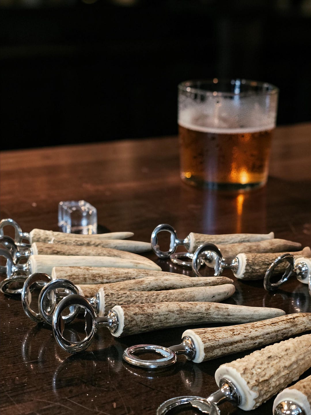 Elk Antler Bottle Opener – Handmade Rustic Barware, Unique Hunting Gift ...