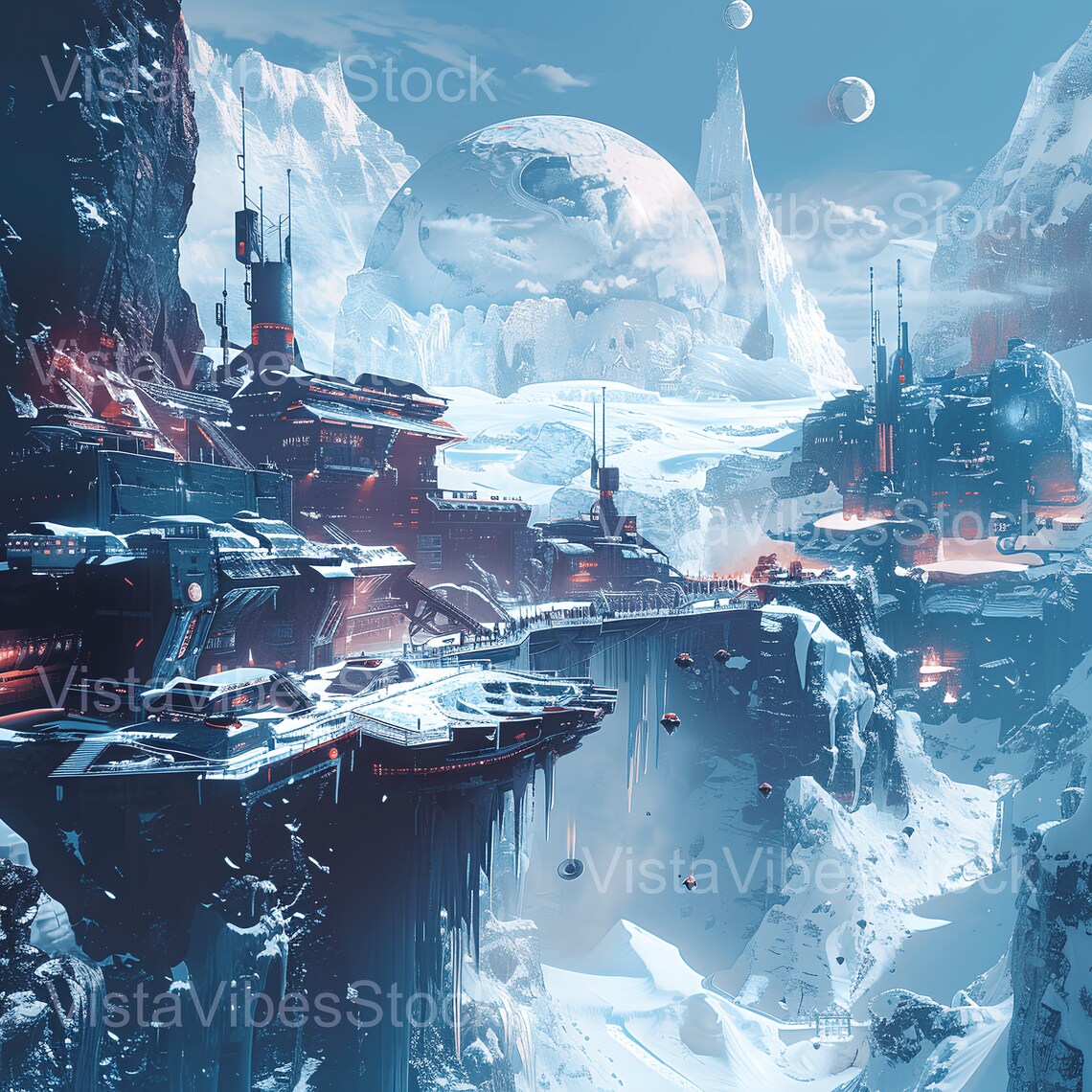 PLANET COVERED in ICE 4K Ai Generated Image - Etsy