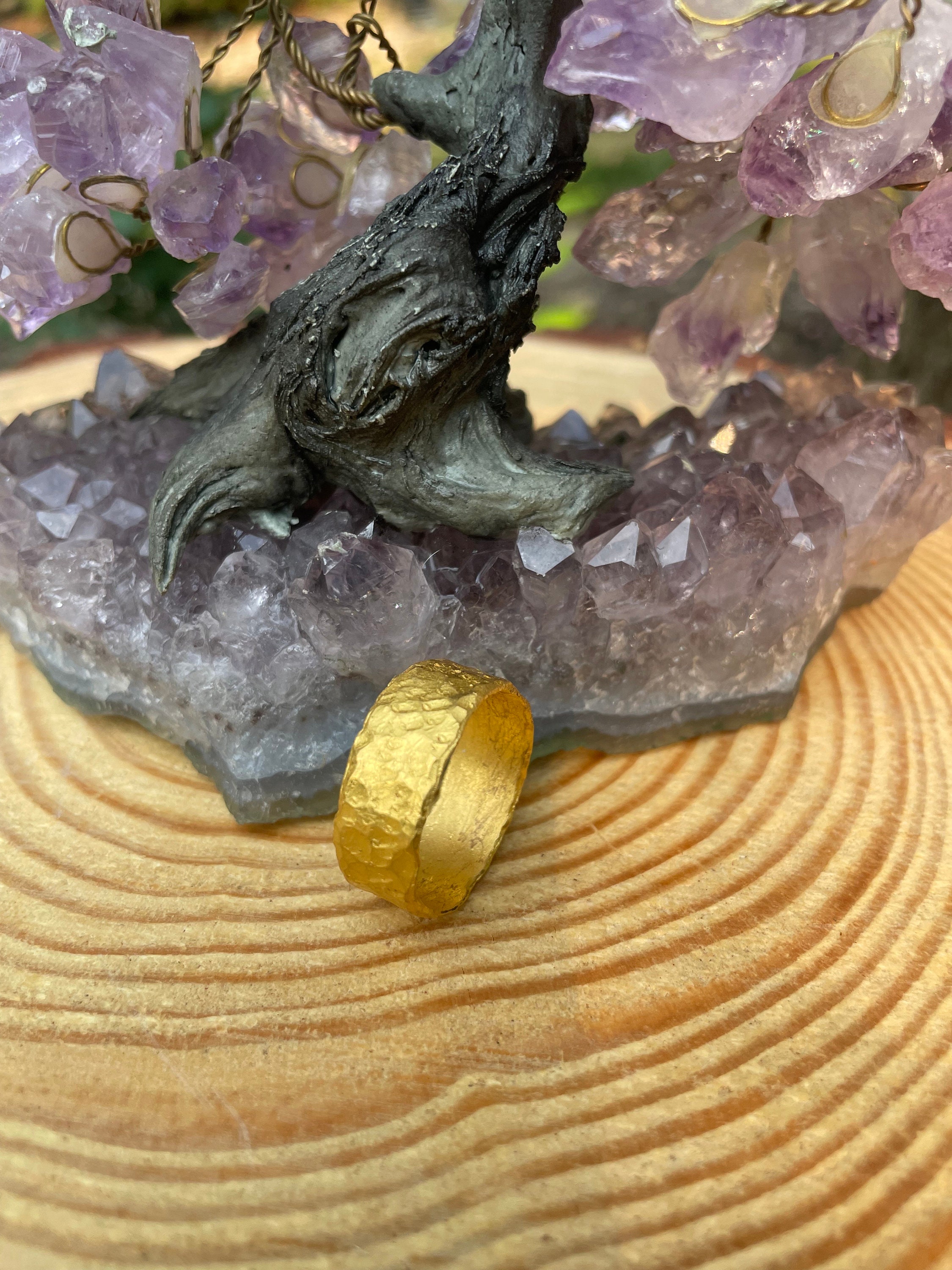 24k Gold Royal Hammered Ring. - Etsy