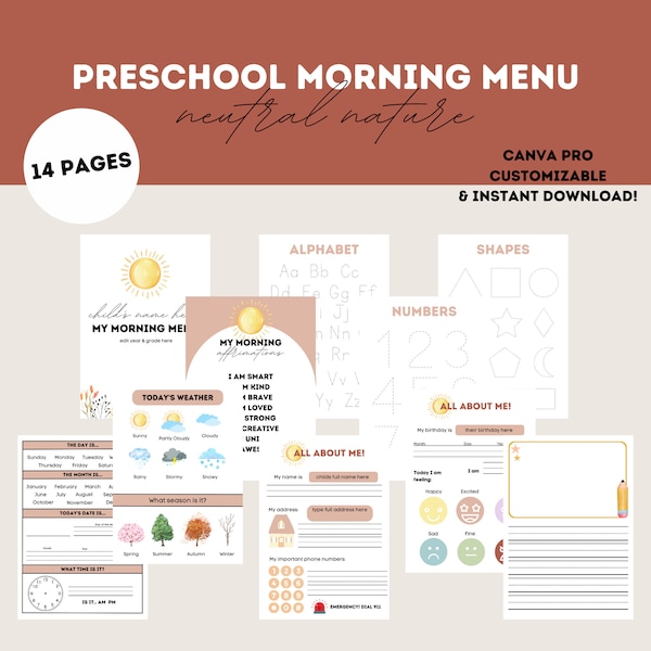 Preschool Workbook - Etsy