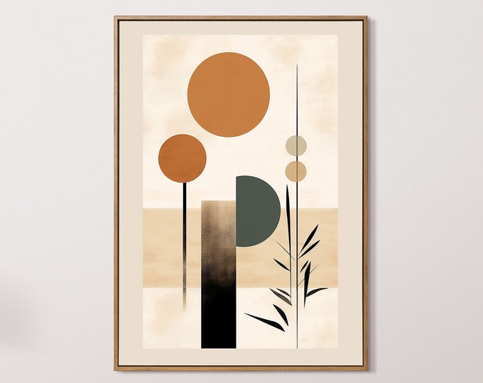 Boho Sun Print Vintage Canvas Poster Frame Bohemian Beige Kitchen Wall ...
