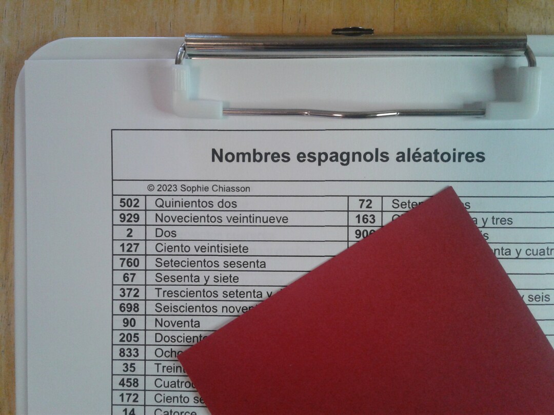 Practice Printable Random Spanish Numbers PDF - Etsy