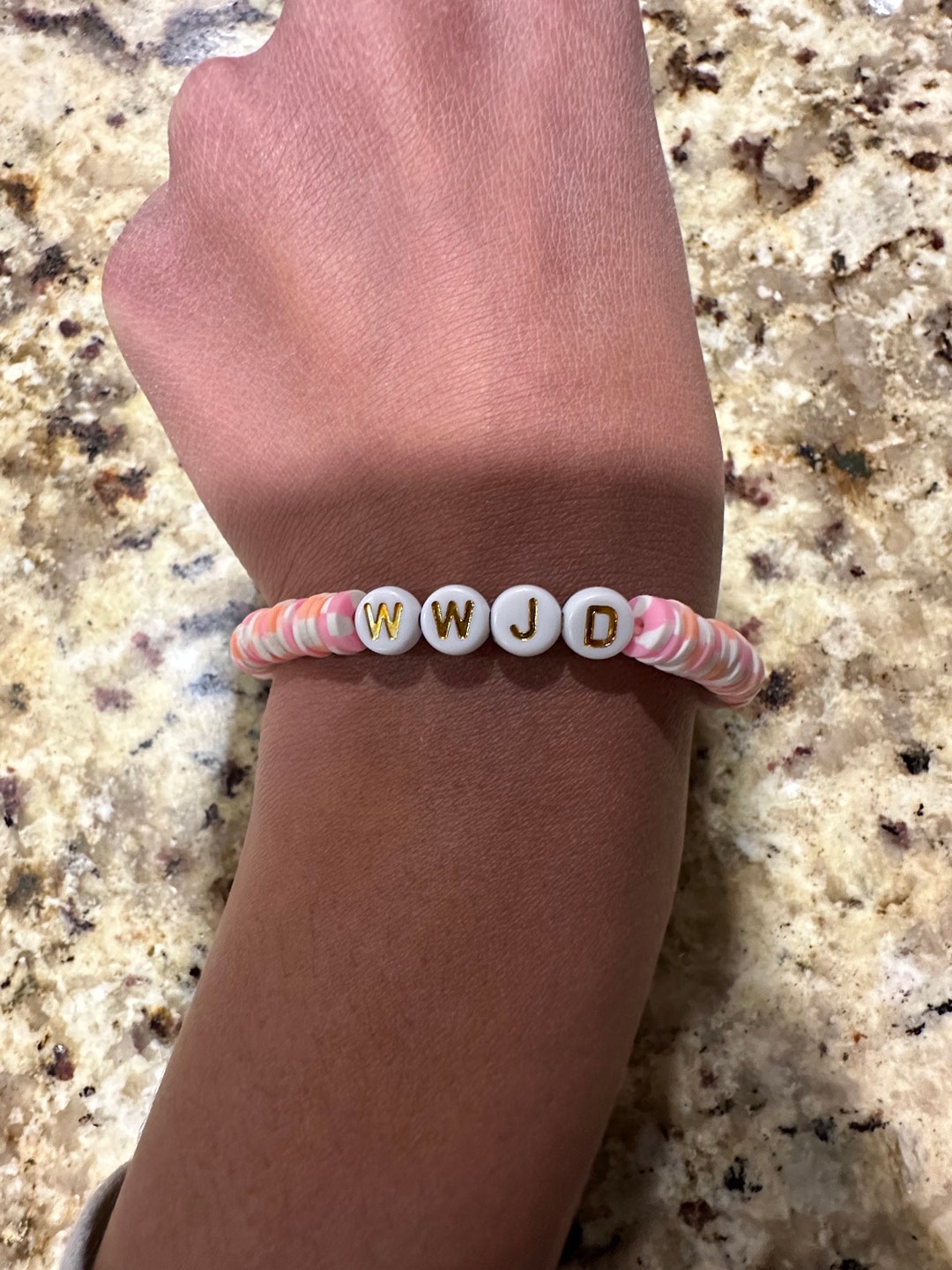 Wwjd Clay Bead Bracelet - Etsy