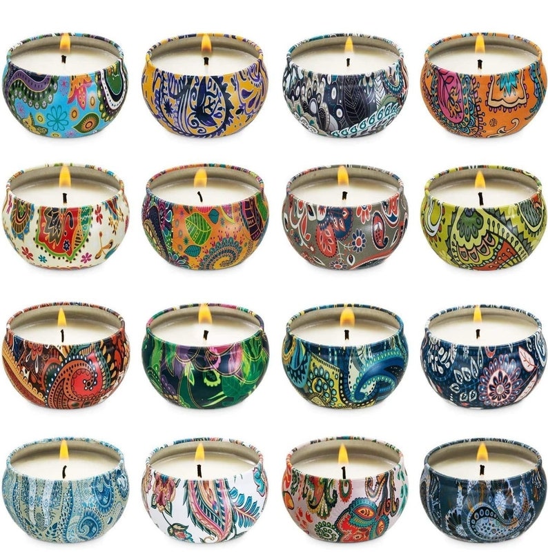 Set of 16 Small Scented Candles Soy Wax Aromatherapy Candles 2.5 OZ ...