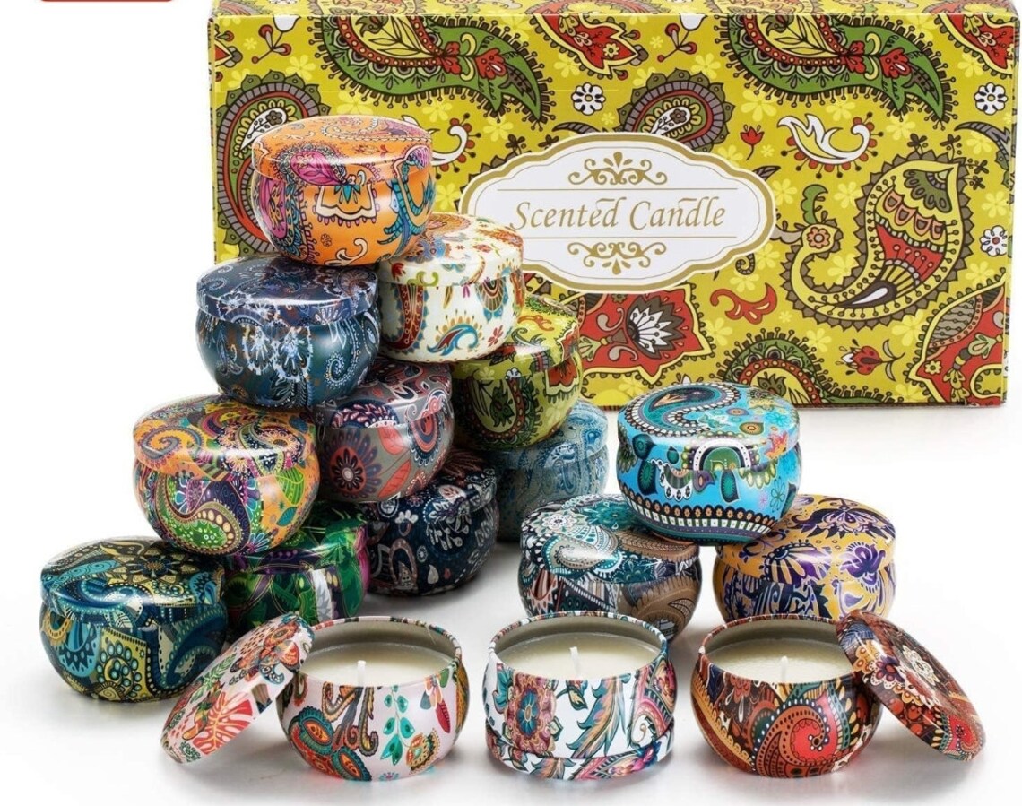 Set of 16 Small Scented Candles Soy Wax Aromatherapy Candles 2.5 OZ ...