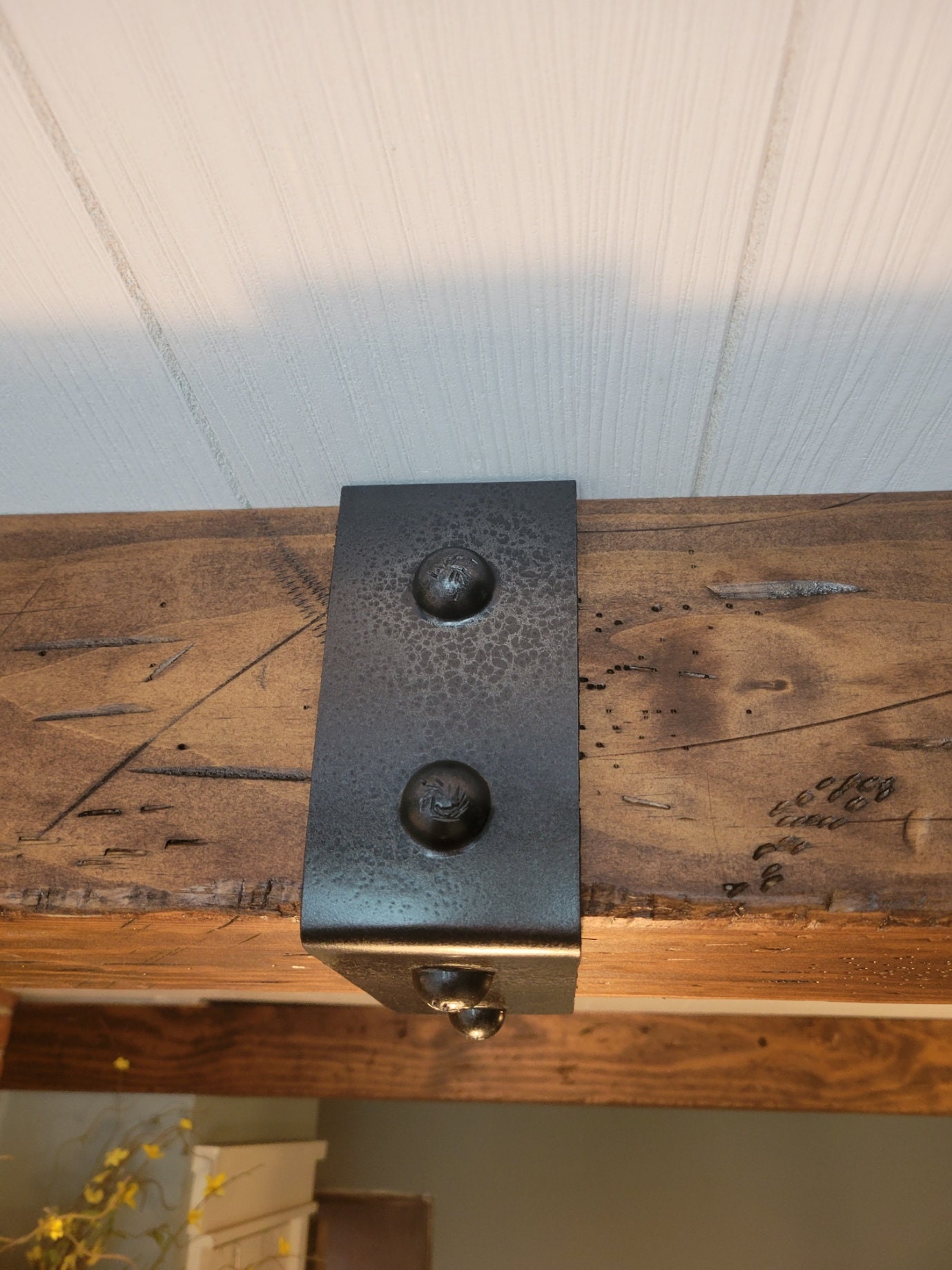 3 Inch Faux HAMMERED BLACK Ceiling Beam Brackets With Artificial ...